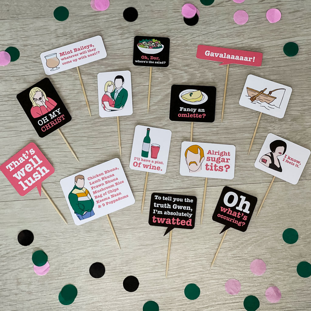 Gavin & Stacey Party Cake Toppers - 14 Pack – Pepped Parties